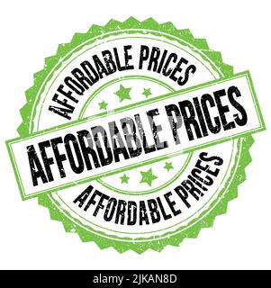 AFFORDABLE text written on green trapeze stamp sign Stock Photo - Alamy