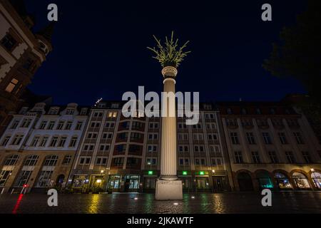 Detail, Nikolaisäule, Monument of the peaceful revolution ...