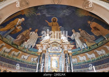FRESCO ON THE CENTRAL DOME OF THE BASILICA OF SAINTS COSMA AND DAMIANO ...