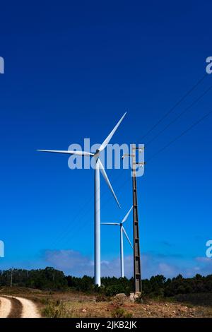 Wind turbines in Western Algarve, Portugal Stock Photo - Alamy