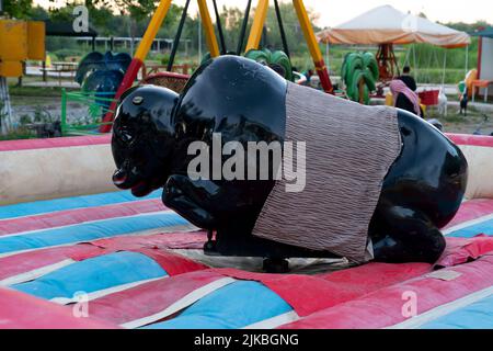 Mechanical Bull (bucking machine) ride at the Carbon Alberta Canada ...