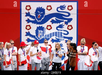 England’s Sarina Wiegman during the UEFA Women's Euro 2022 Group A ...