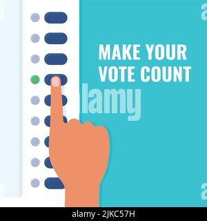 Hand pressing vote button. Vector illustration Stock Vector Image & Art ...