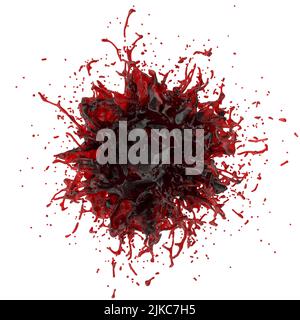 3D illustration of realistic blood splash Stock Photo - Alamy