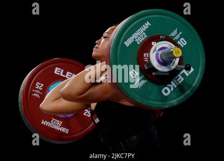 Singapore’s Nicole Lin Li Heng makes a lift during the Women’s 64kg ...