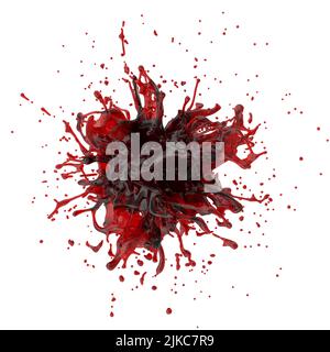 3D illustration of realistic blood splash Stock Photo - Alamy