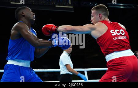 Sean Lazzerini (red) from Scotland and Jean Luc Rosalba from Mauritius ...