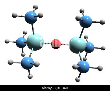 3D image of Disiloxane skeletal formula - molecular chemical structure ...