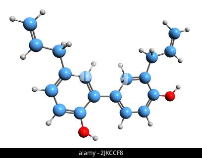 3D image of Magnolol skeletal formula - molecular chemical structure of ...