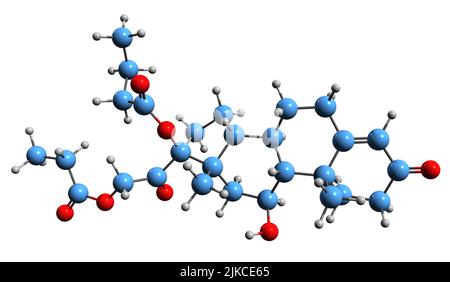 3D image of Hydrocortisone butyrate skeletal formula - molecular ...