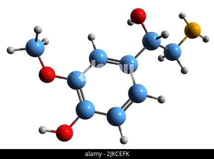 3D image of Catechol skeletal formula - molecular chemical structure of ...