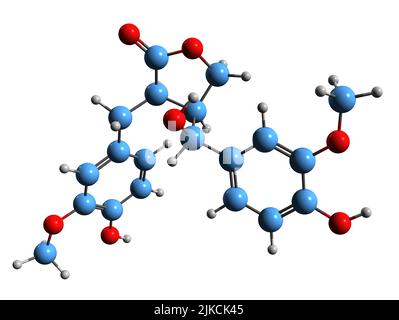 3D image of Matairesinol skeletal formula - molecular chemical ...
