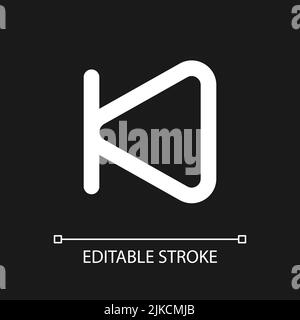Skip to start pixel perfect white linear ui icon for dark theme Stock ...