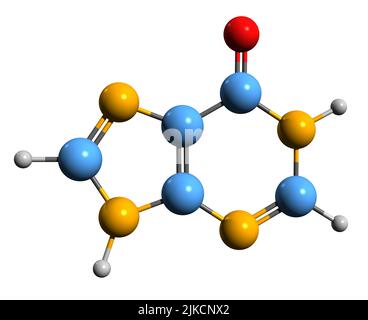 3D image of Xanthine skeletal formula - molecular chemical structure of ...