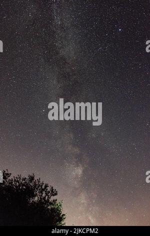 Vertical of the Milky Way illuminating the night sky under the ...
