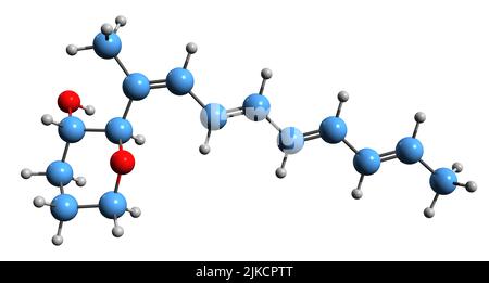 3D image of Picrotoxin skeletal formula - molecular chemical structure ...