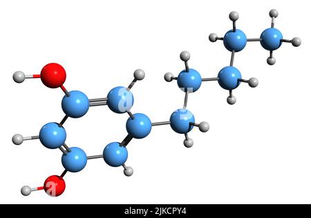 3D image of Pulegone skeletal formula - molecular chemical structure of ...