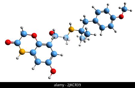 Olodaterol COPD drug molecule (ultra-LABA class). Skeletal formula ...