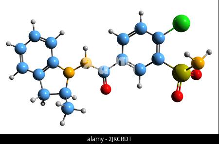 3D image of Hydrochlorothiazide skeletal formula - molecular chemical ...