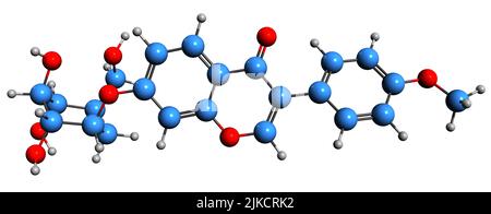3D image of Formononetin skeletal formula - molecular chemical ...