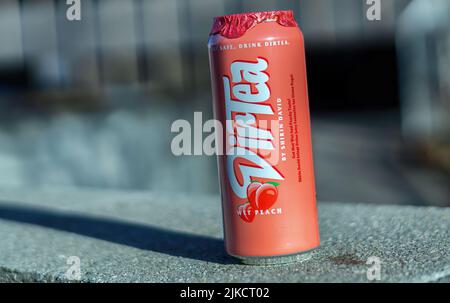 Stuttgart, Germany, January 01,2022:Castle square This is a full can of ...