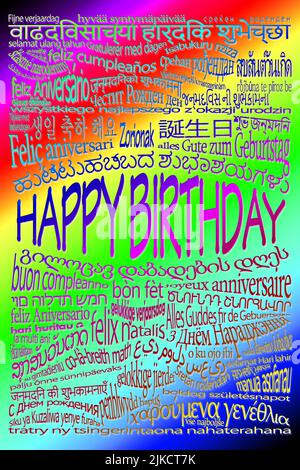 'Happy Birthday' translated into different foreign languages and ...