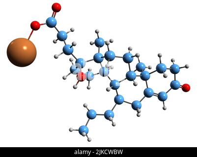 3D image of aldosterone skeletal formula - molecular chemical structure ...