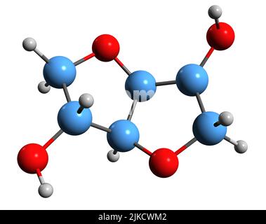 3D image of Sorbitol skeletal formula - molecular chemical structure of ...