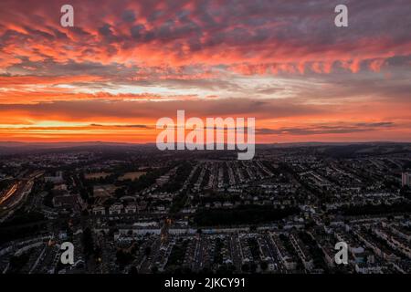 Spectacular sunset city panorama of Brighton, UK Stock Photo - Alamy