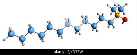 3D image of dodecyldimethylamine oxide skeletal formula - molecular ...