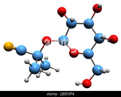 3D image of Hydrogen cyanide skeletal formula - molecular chemical ...