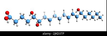 3D image of Eicosapentaenoic acid skeletal formula - molecular chemical ...