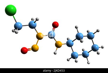 3D image of Semustine skeletal formula - molecular chemical structure ...