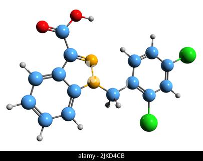 3D image of Indazole skeletal formula - molecular chemical structure of ...