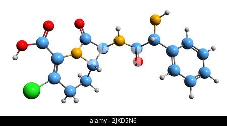 3D image of Cefaclor skeletal formula - molecular chemical structure of ...