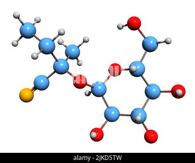 3D image of Hydrogen cyanide skeletal formula - molecular chemical ...