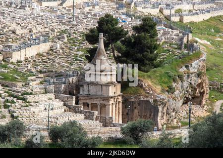 Monument for Absalom on the foot of the mount of olives in the Kidron ...