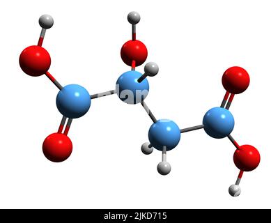 3D image of Malic acid skeletal formula - molecular chemical structure ...
