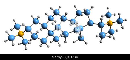 3D image of Vecuronium bromide skeletal formula - molecular chemical ...