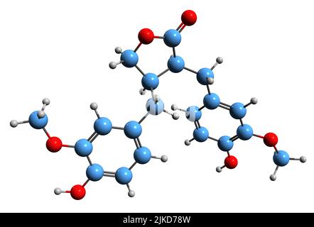 3D image of Secoisolariciresinol skeletal formula - molecular chemical ...