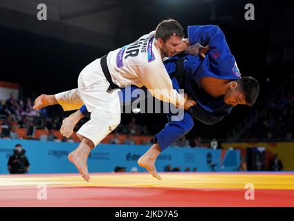 Scotland's Alexander Short (blue) and Northern Ireland's Nathon Burns ...