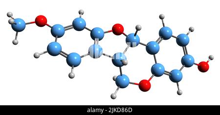 3D image of Pterocarpan skeletal formula - molecular chemical structure ...