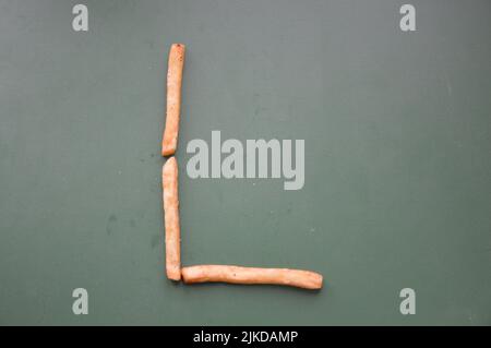 Letters of the english alphabet laid out from french a the fries Stock ...