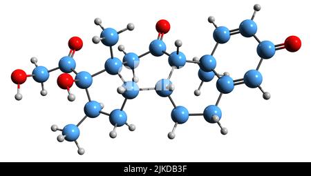 3D image of Prednisone skeletal formula - molecular chemical structure ...