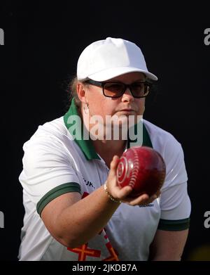 Guernsey's Lucy Beere in action during the Women's Singles - Gold Medal ...