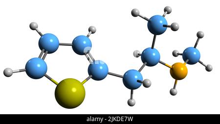 Methiopropamine (MPA) recreational drug, chemical structure Skeletal ...