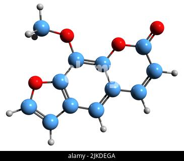 3D image of Xanthotoxin skeletal formula - molecular chemical structure ...