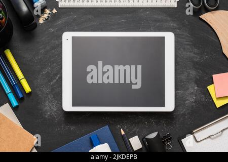 education modern technology mockup tablet screen Stock Photo - Alamy