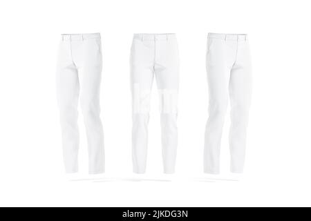 Blank white man pants mockup, front view Stock Photo - Alamy