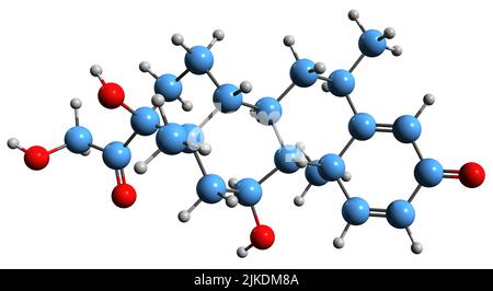 3D image of Prednisolone skeletal formula - molecular chemical ...